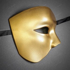 ILOVEMASKS | Accessories | Phantom Of The Opera Half Face Mask Gold ...